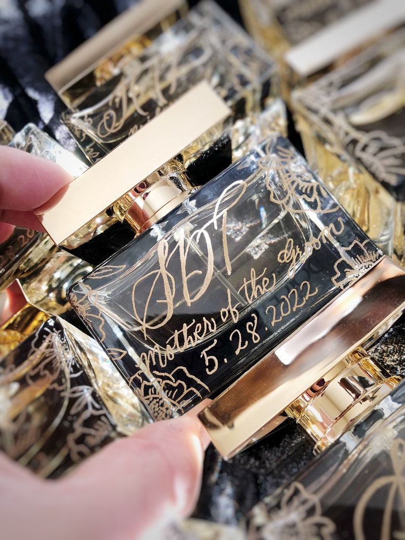 Floral Engraved Perfume Bottle Personalized Perfume Custom - Etsy