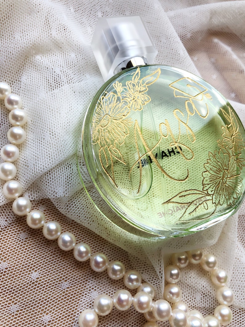 Floral Engraved Perfume Bottle Personalized Perfume Custom - Etsy