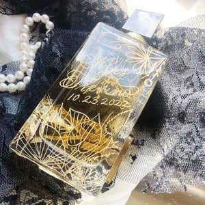 Floral Engraved Perfume Bottle, Personalized Perfume, Custom Perfume ...