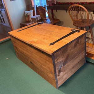 Farmhouse Wooden Chest / Storage Chest/ Rustic Stained Trunk / Hope ...