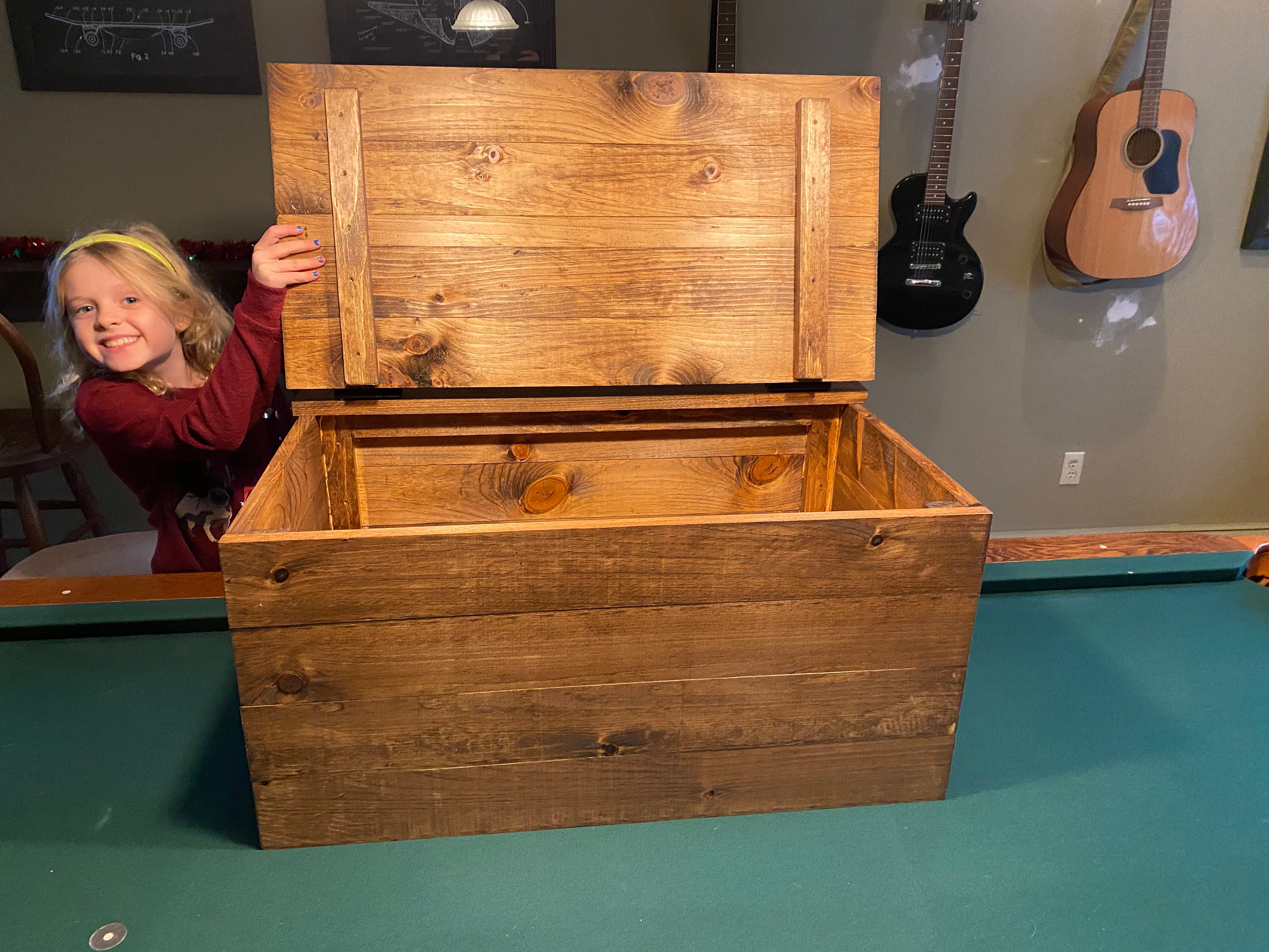 Farmhouse Wooden Chest / Storage Chest/ Rustic Stained Trunk / - Etsy