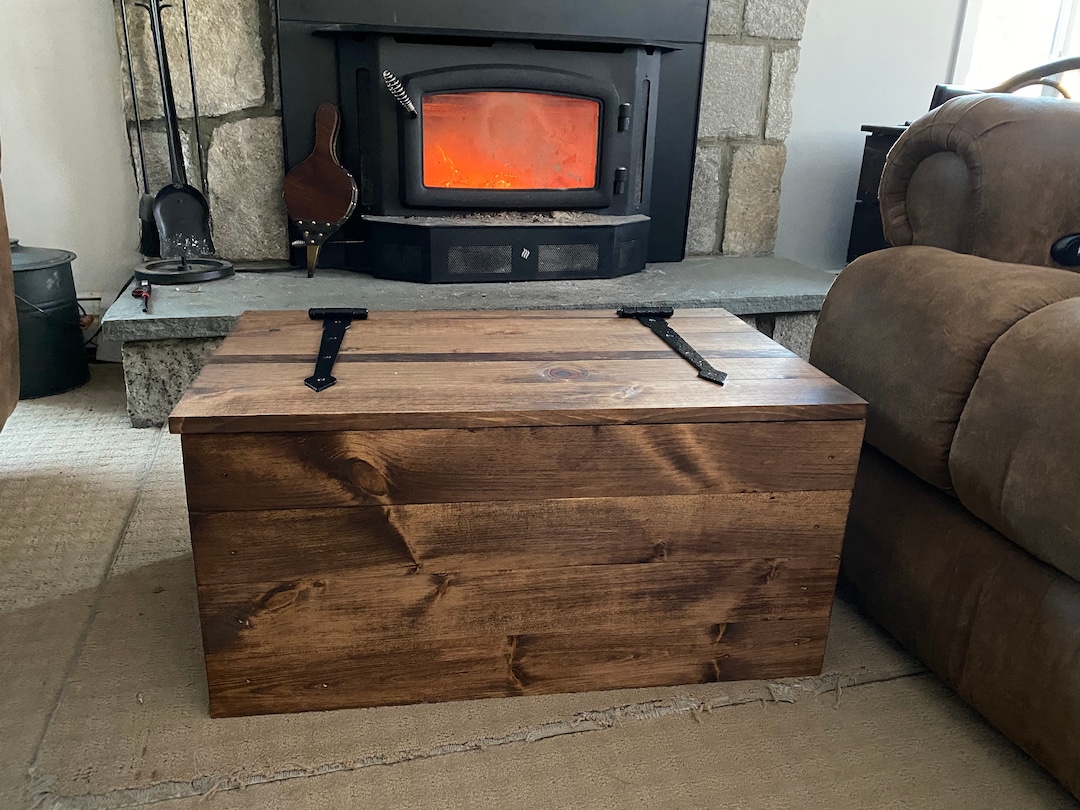 Farmhouse Wooden Chest / Storage Chest/ Rustic Stained Trunk / Hope ...