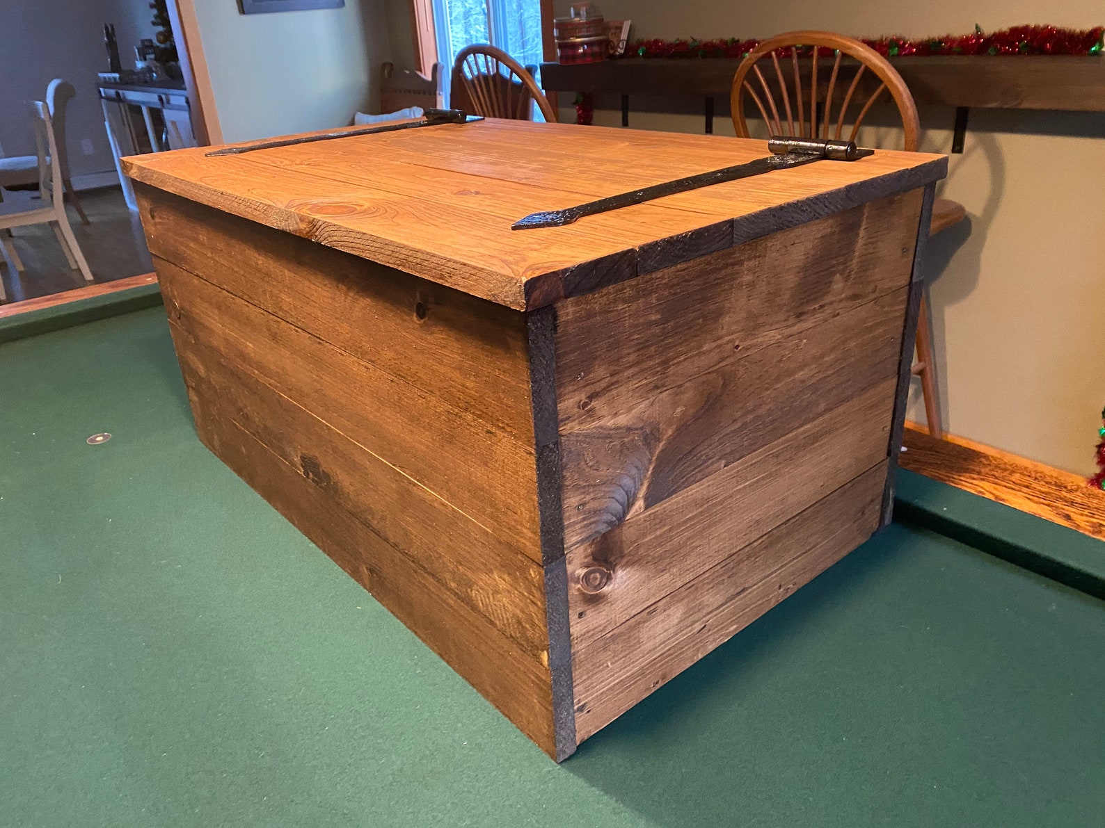 Farmhouse Wooden Chest / Storage Chest/ Rustic Stained Trunk / - Etsy