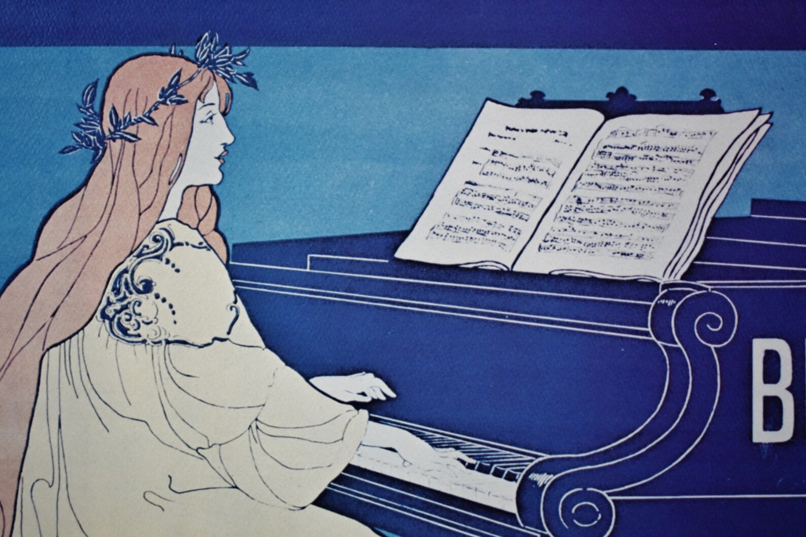 Vintage 1977 Louis Rhead Bechstein Piano Poster - Etsy