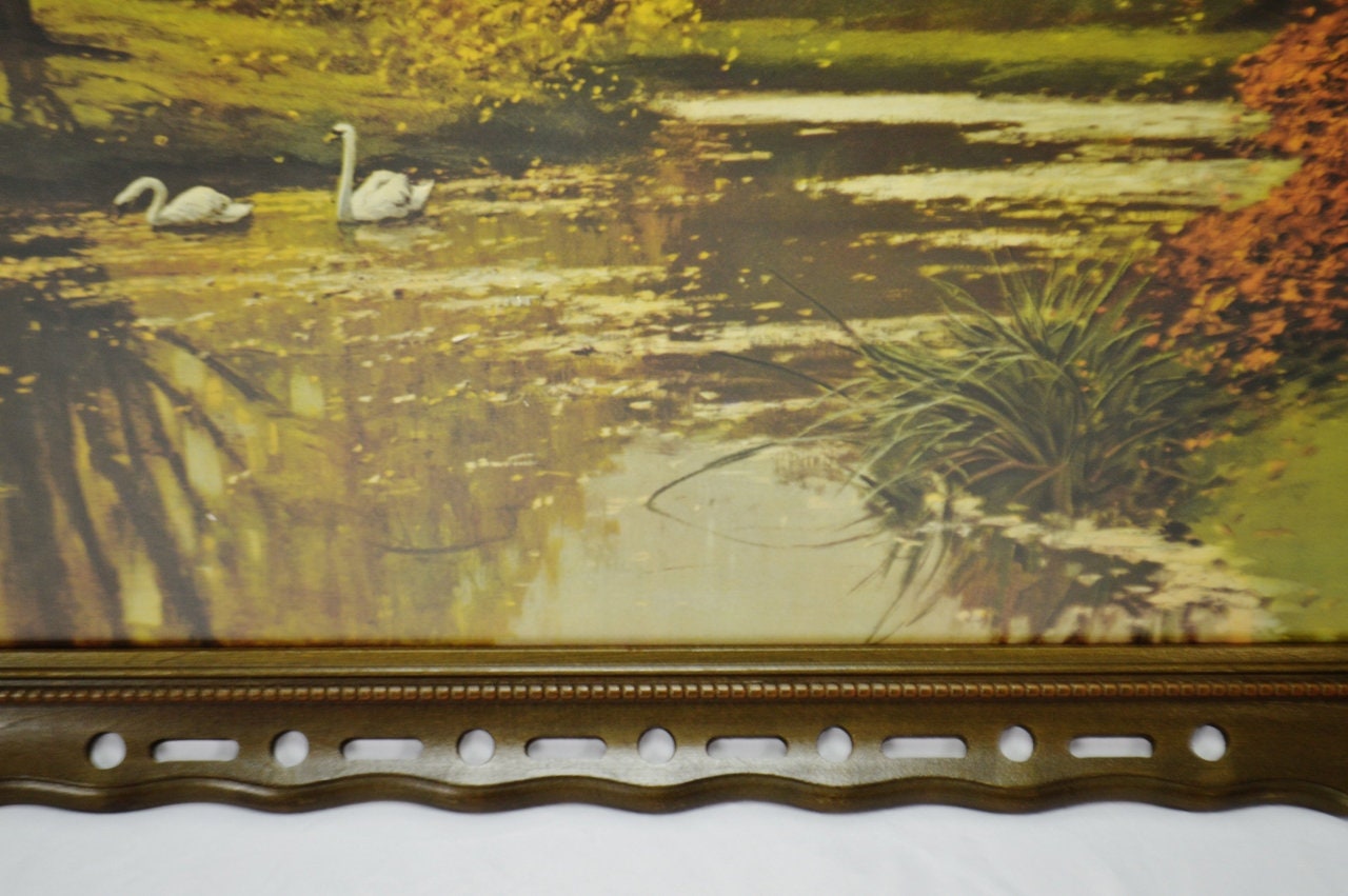 Vintage Framed Landscape Lake Scene Print - Etsy