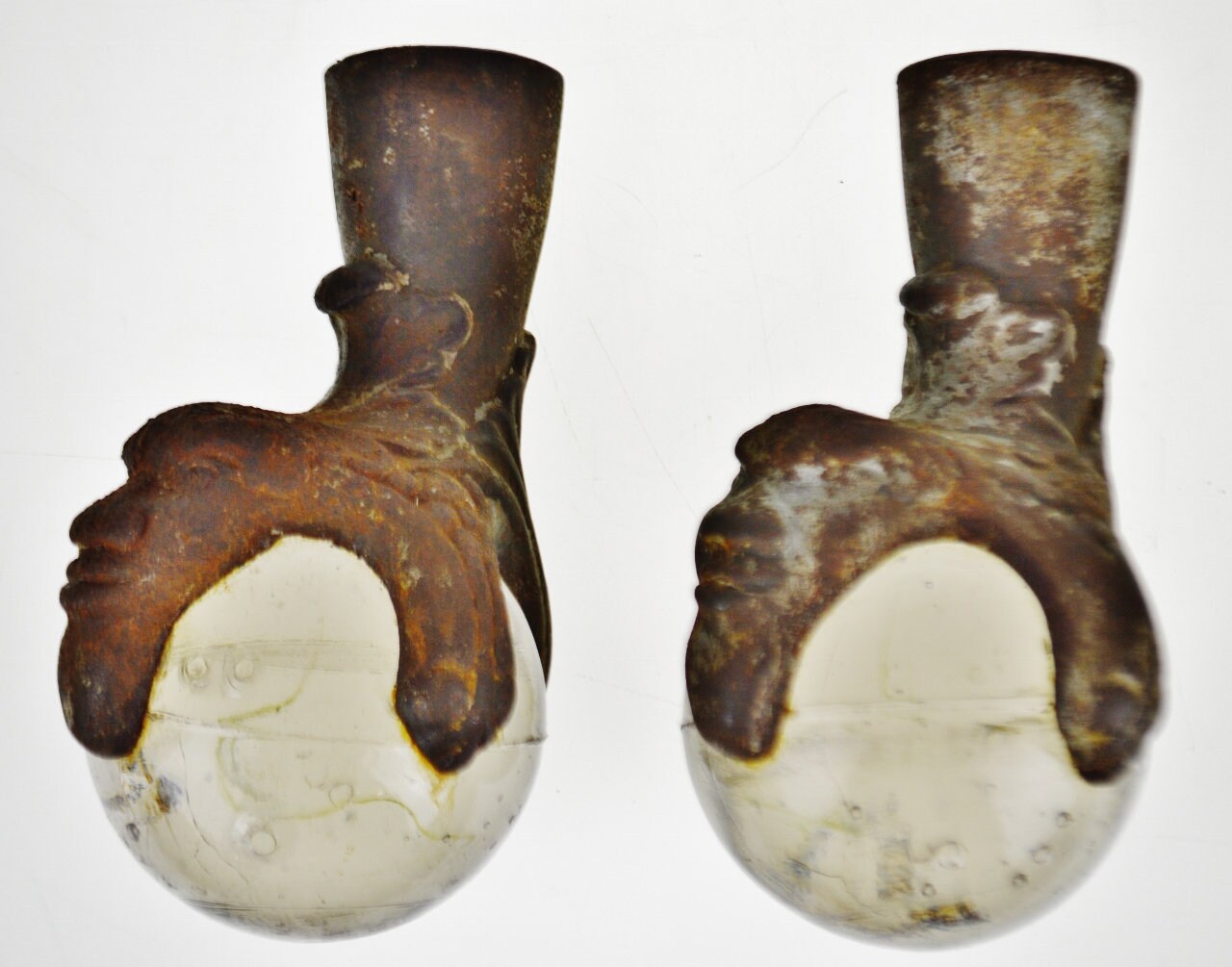 Antique Large Cast Iron Glass Ball and Claw Feet A Pair - Etsy