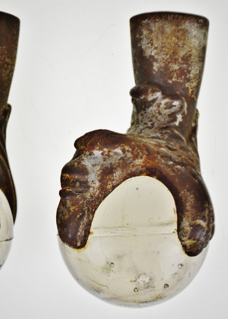Antique Large Cast Iron Glass Ball and Claw Feet A Pair - Etsy