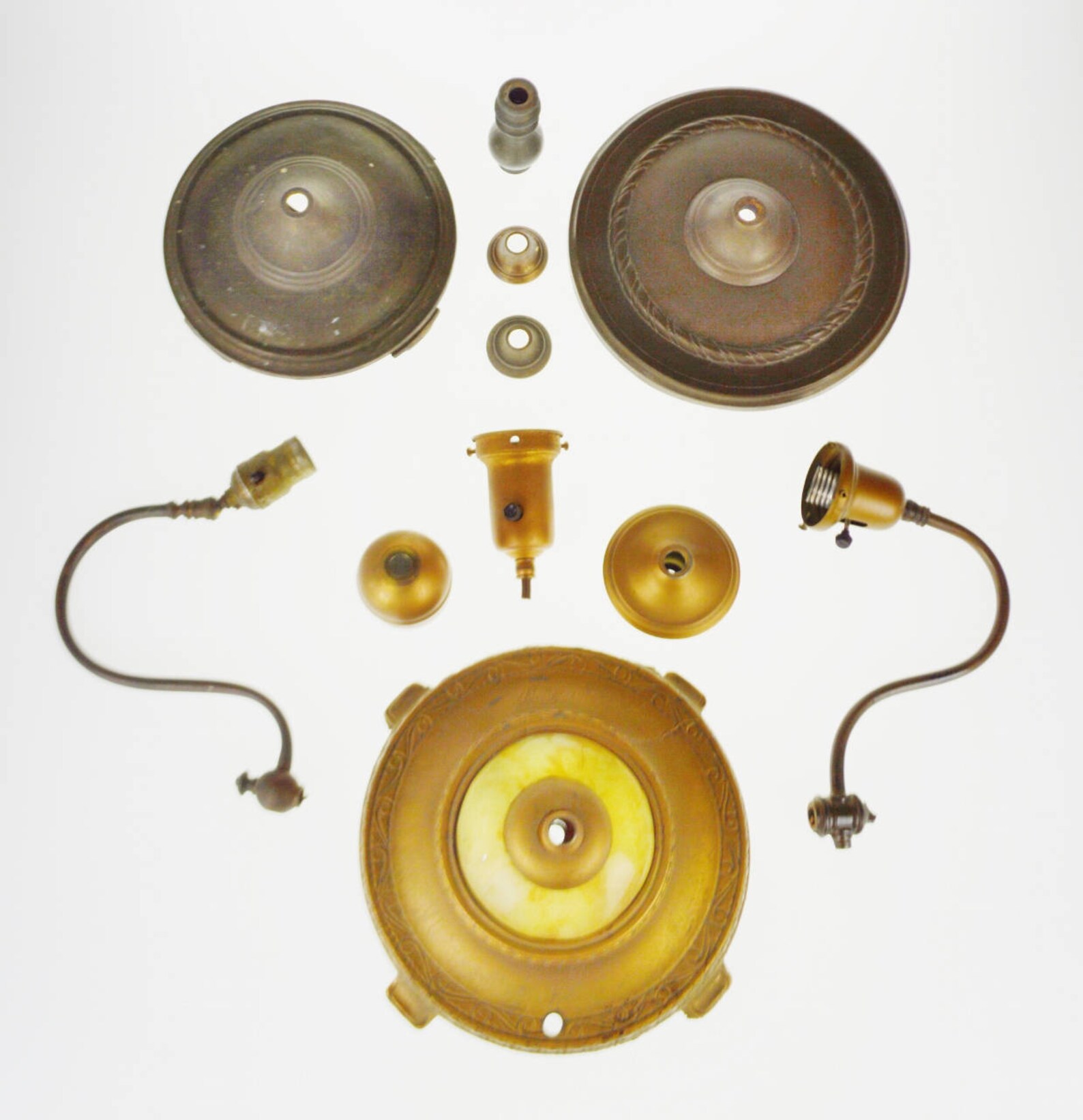 Vintage Floor Lamp Parts, Bases, Articulating Socket, Goose Neck Bridge ...