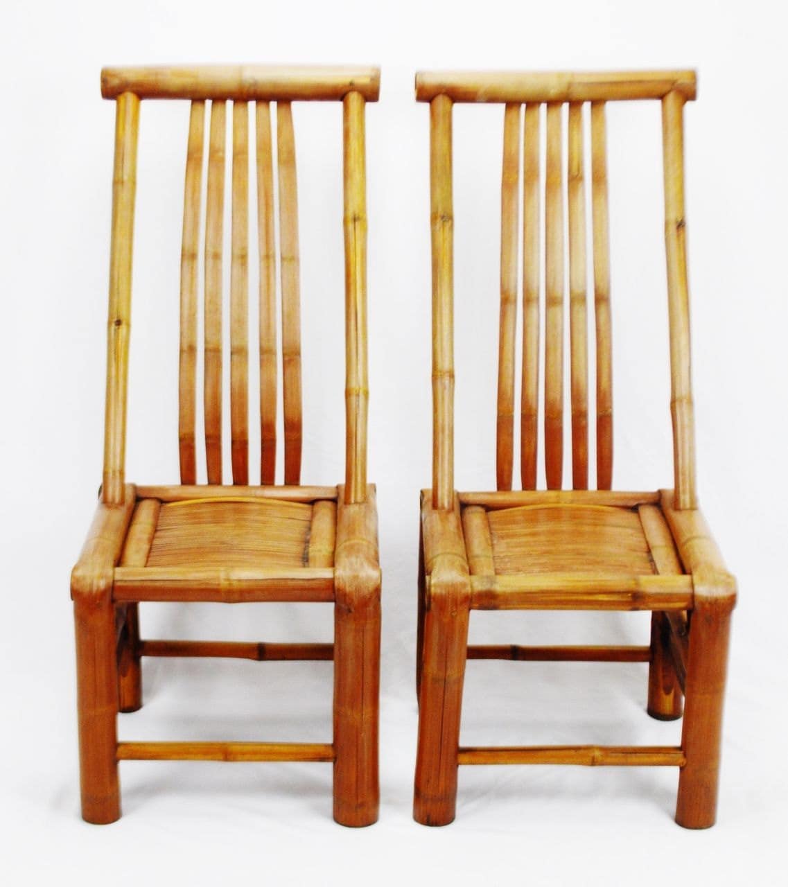 Pair of Vintage Handmade High Back Authentic Bamboo Accent Chairs - Etsy