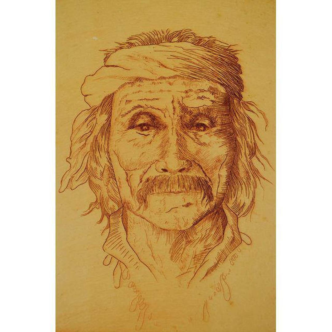 Native American Navajo Medicine Man Pencil Signed Print - Etsy