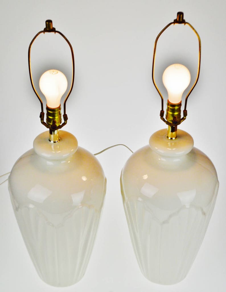 Vintage Large Scale Ceramic Table Lamps A Pair - Etsy