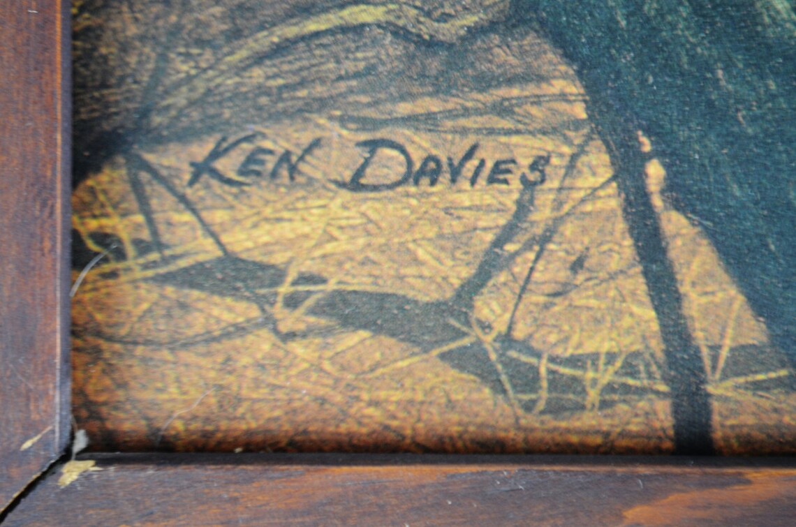 Vintage Rustic Framed Ken Davies Turkey in the Wild Print - Etsy