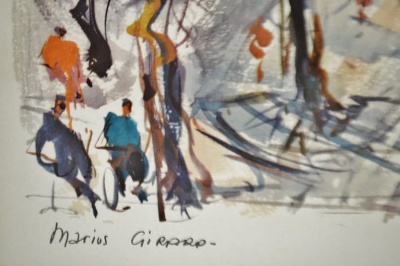 Vintage Large Framed Marius Girard Paris Watercolor Prints A Pair - Etsy