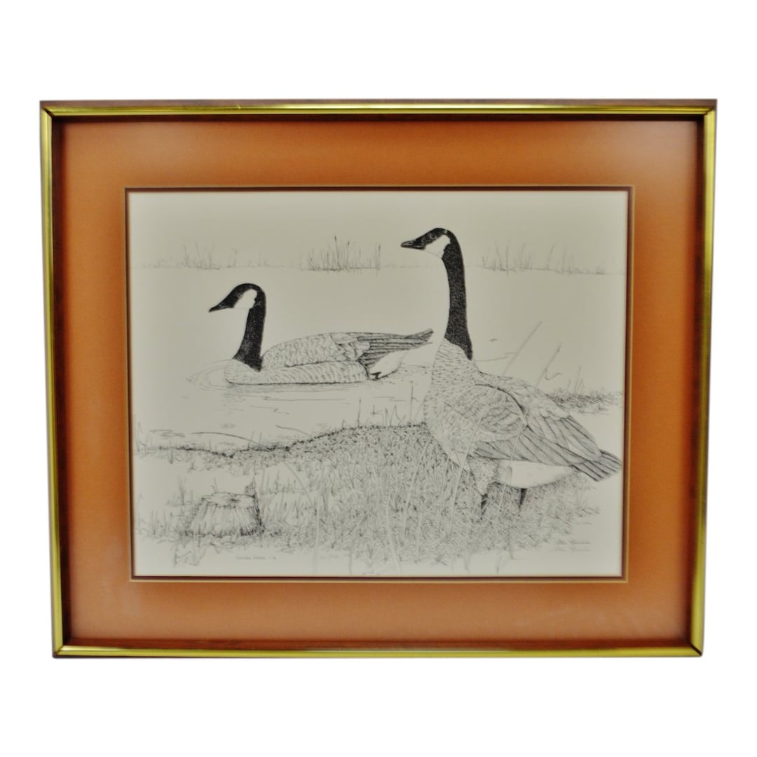 Vintage Framed Steve Leonardi Signed Lithograph Canada Geese - Etsy