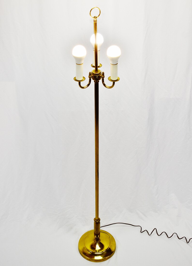Vintage Brass 3 Arm Candelabra Floor Lamp - Etsy Vintage Brass 3 Arm Candelabra Floor Lamp - Etsy