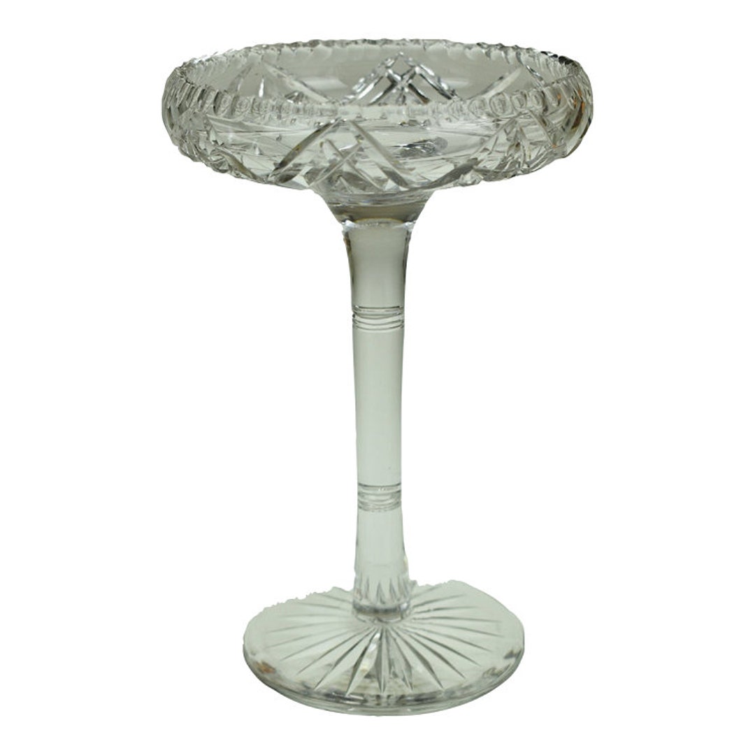 Vintage Cut Crystal Compote - Etsy Vintage Cut Crystal Compote - Etsy