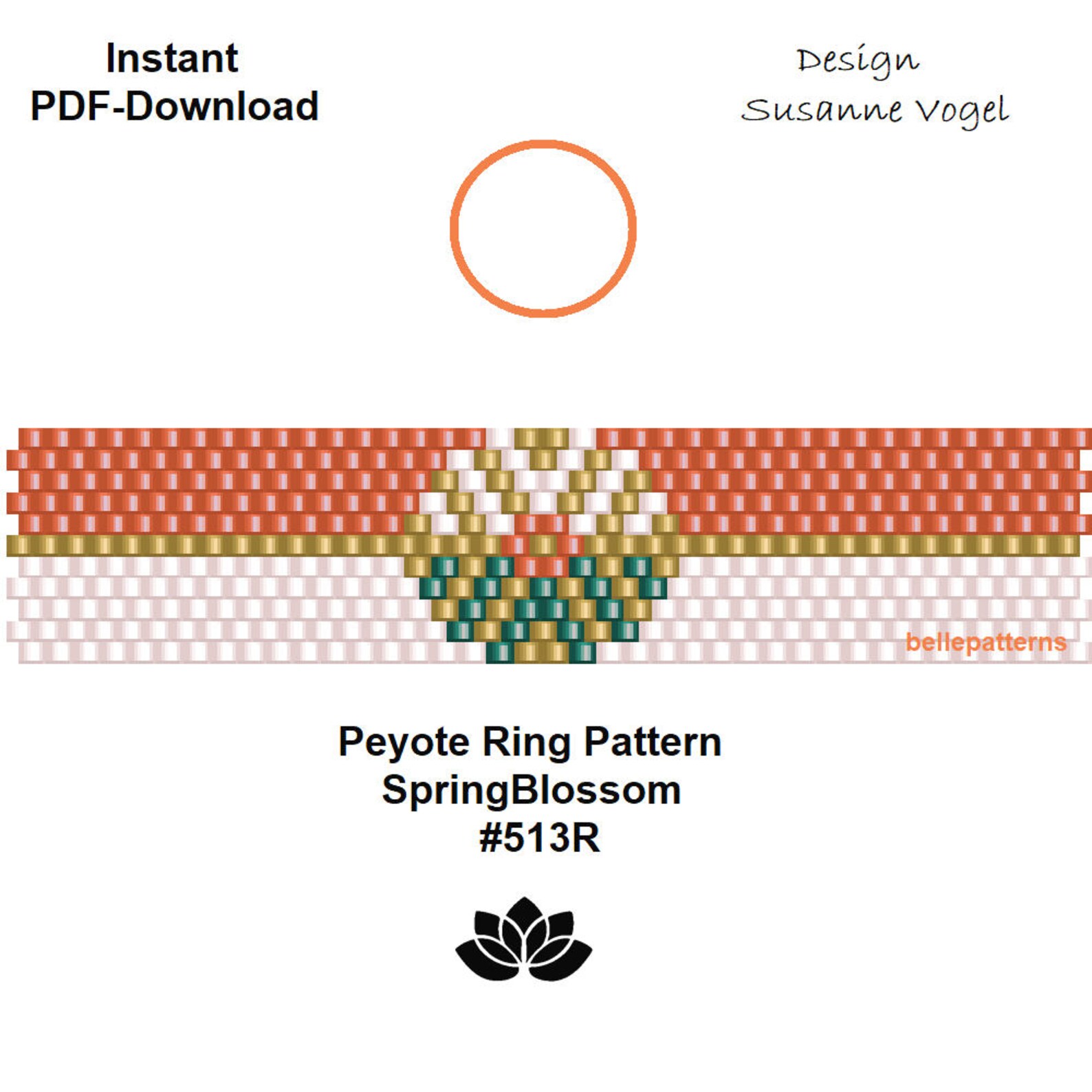 Peyote patternpdf-download 513Rbeaded peyote ring | Etsy