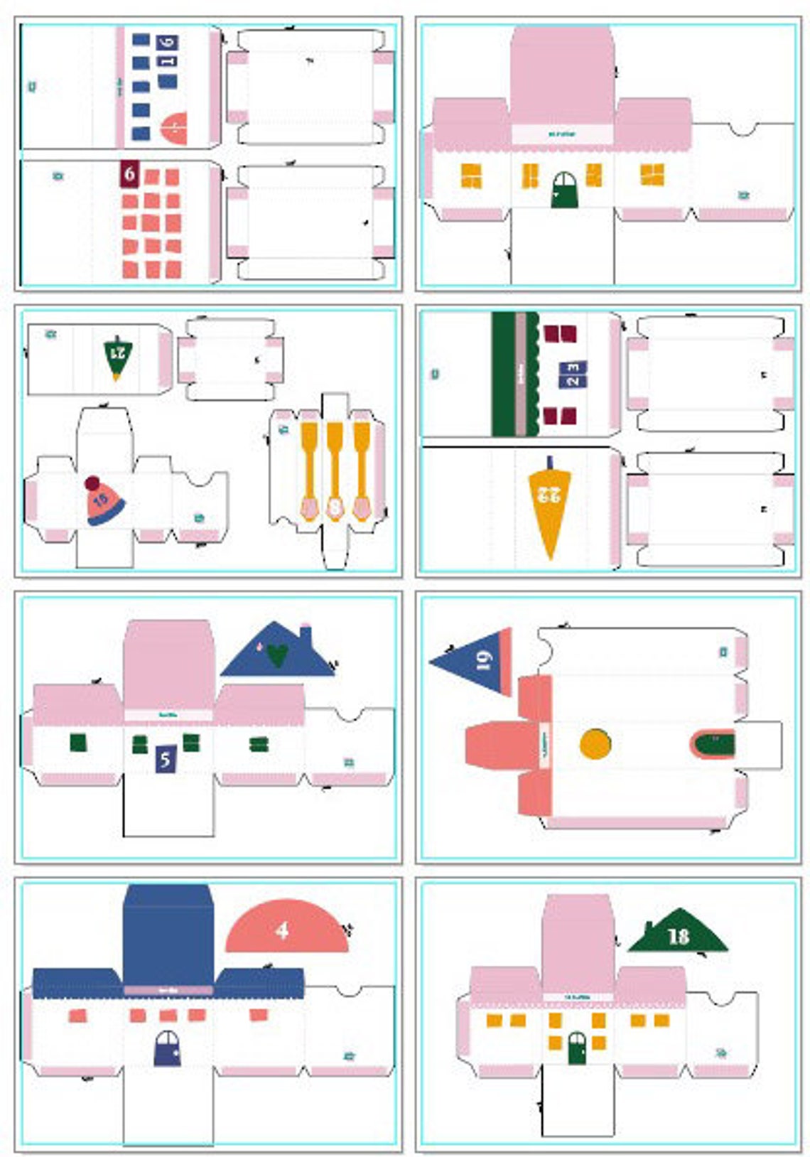 DIY Advent Calendar Christmas Houses - Etsy