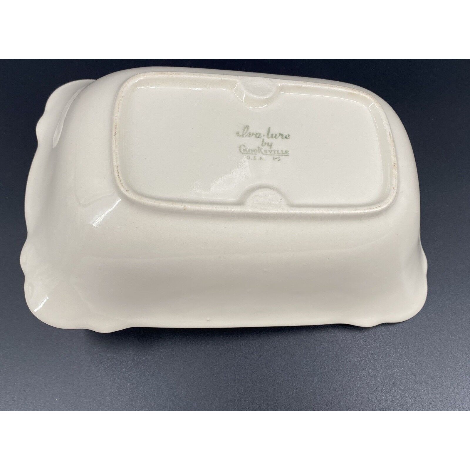 Iva-lure by Crooksville China Serving Dish Divided Beige Floral ...
