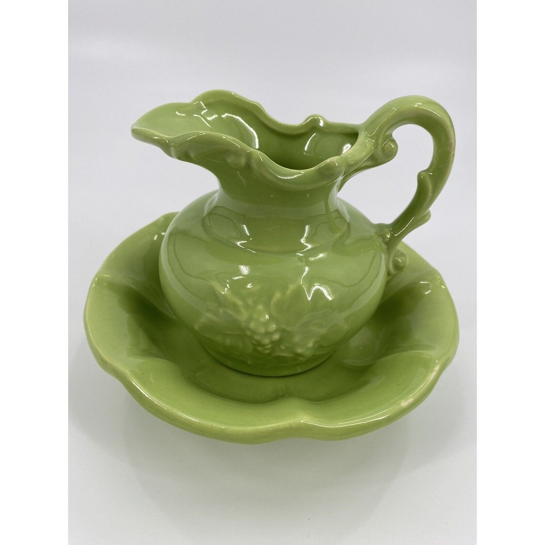 Vintage Mccoy Lime Green Small Pitcher Bowl Basin Grape Cluster USA - Etsy