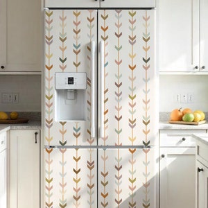 Fridge Wrap. Refrigerator Vinyl Decal With Geometric Pattern - Modern ...