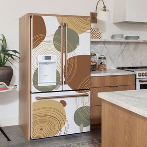 Boho Refrigerator Vinyl Wrap: Modern Fridge Decal, Custom Size ...