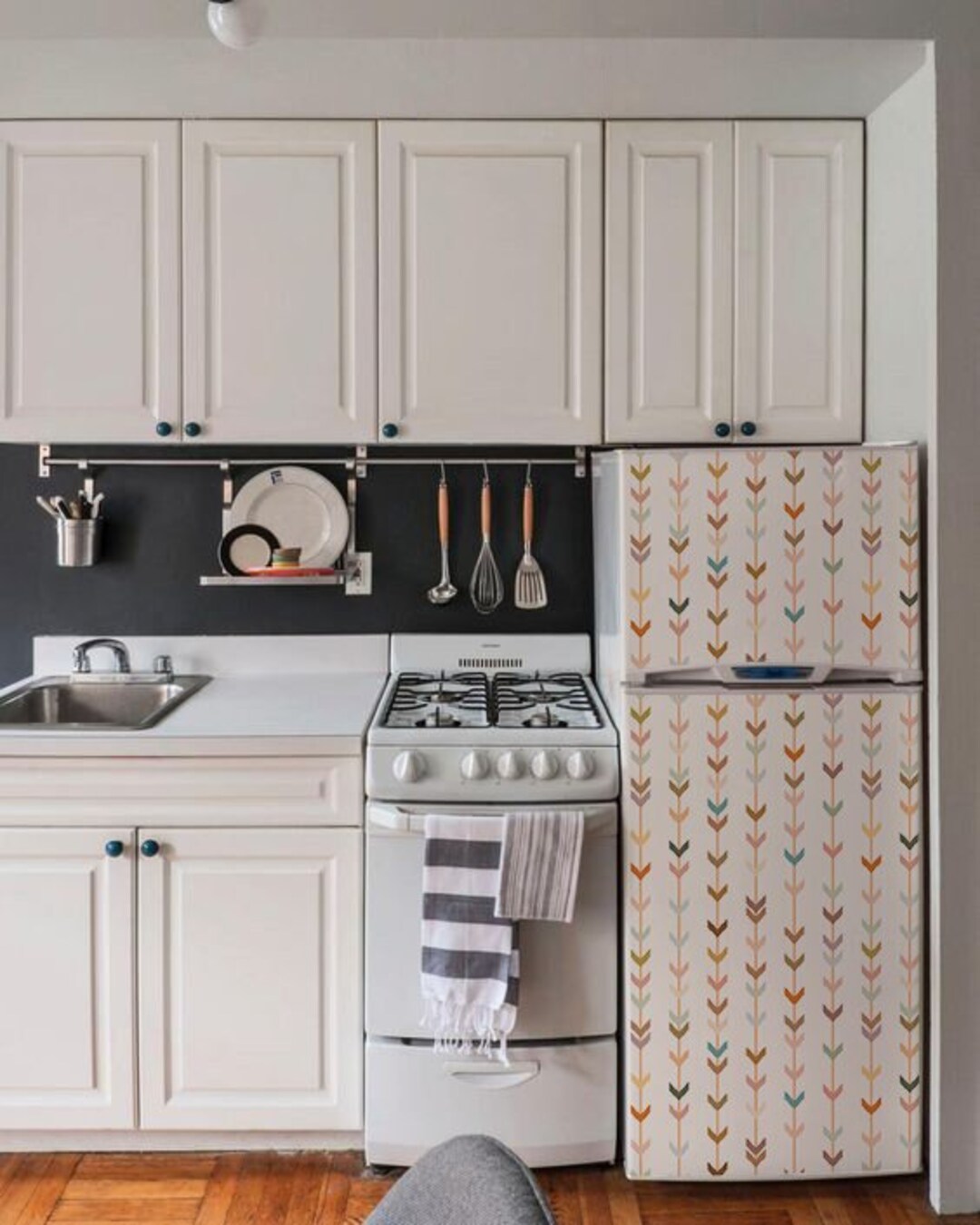 Vinyl Fridge Wrap With Geometric Pattern for Modern Kitchen Décor. Fits ...