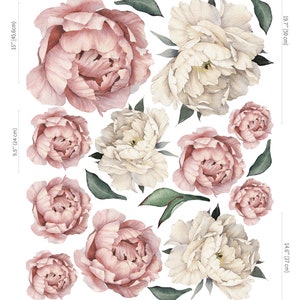 Floral Wall Decals Peony Flowers Wall Decals Peony Floral - Etsy