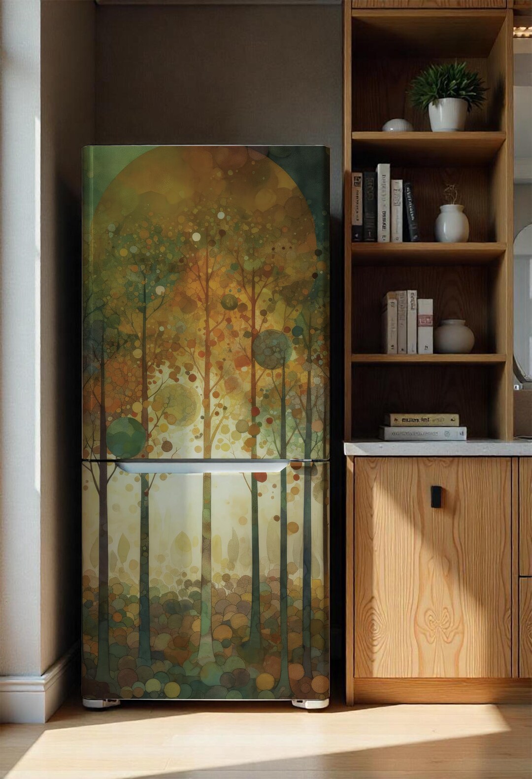 Fridge Door Cover. Refrigerator Wallpaper. Custom Sizes Fridge Decal ...