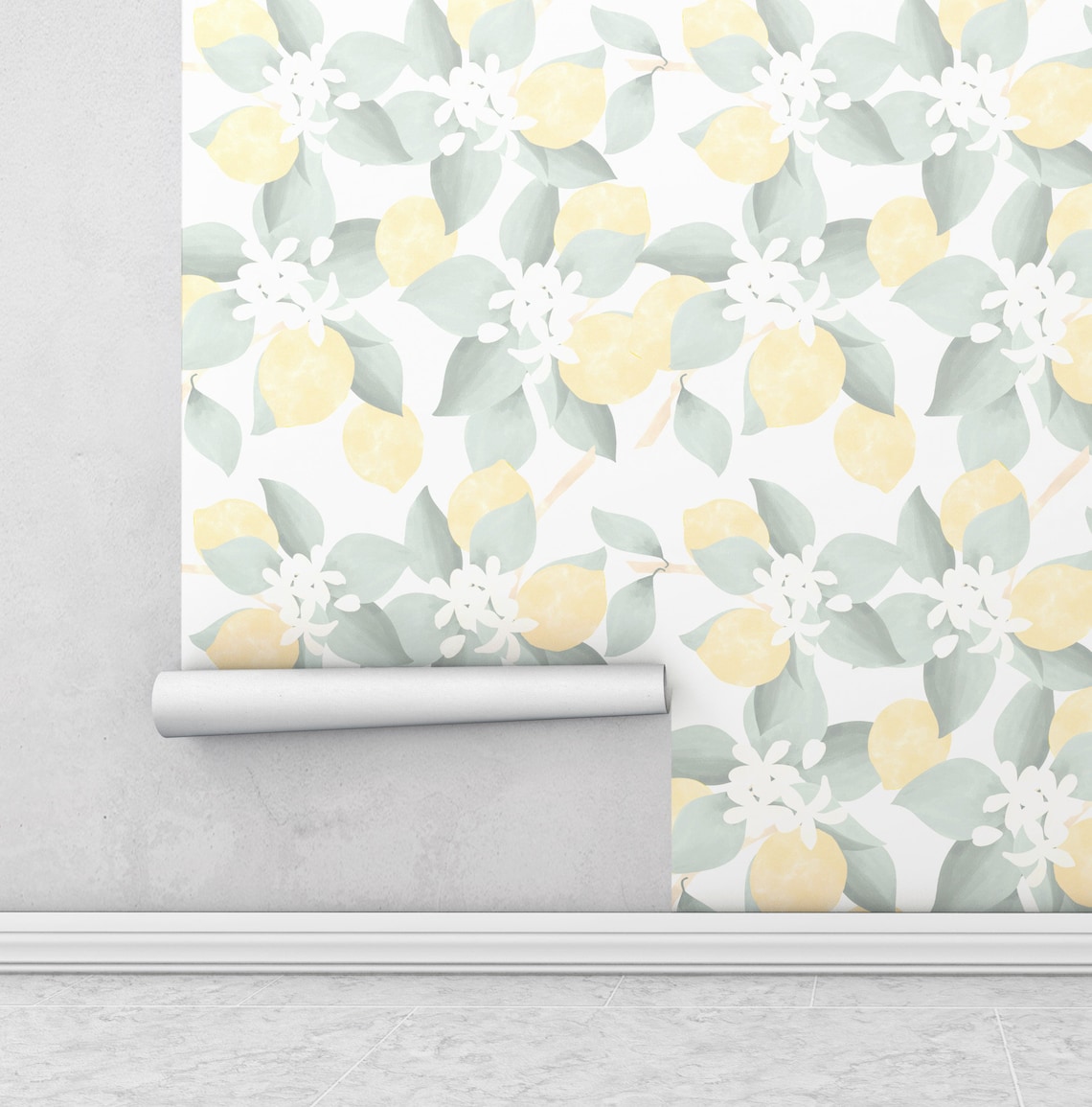 Kitchen Wallpapers Lemon Wallpaper for Kitchen Peel Ans - Etsy