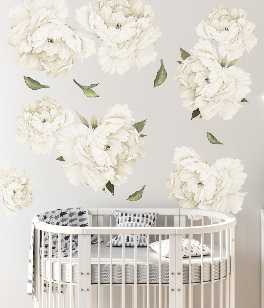2 Kinds of White: Cool or Warm Floral Wall Decals, White Flower Wall ...