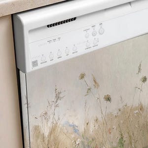 Dishwasher Cover – Rustic Wildflower Field Art. Vinyl Decal Dishwasher ...