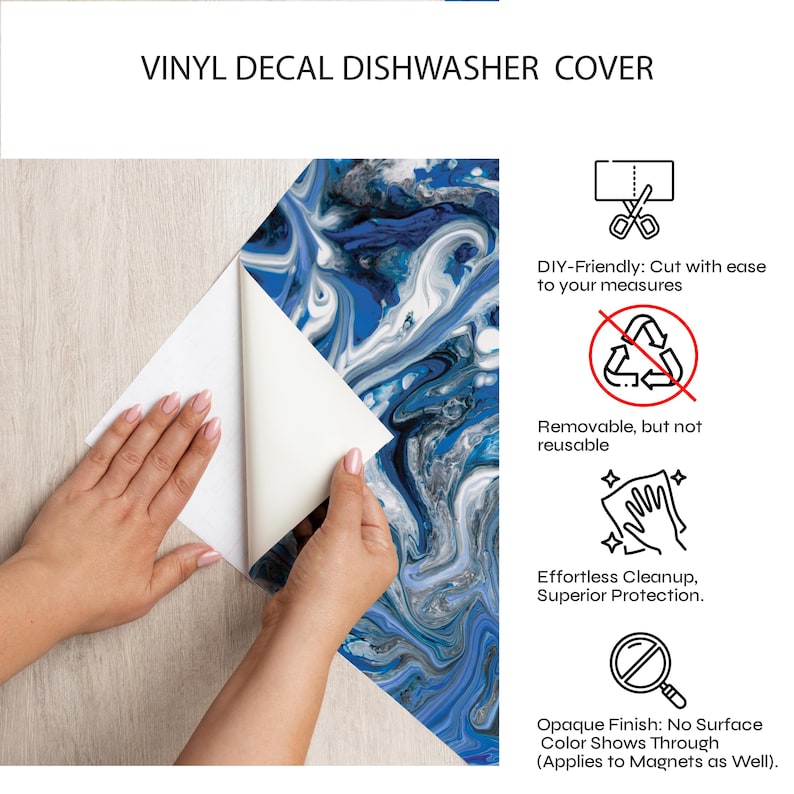 Blue Marble Dishwasher Magnet Cover. Kitchen Refresh Decal. - Etsy