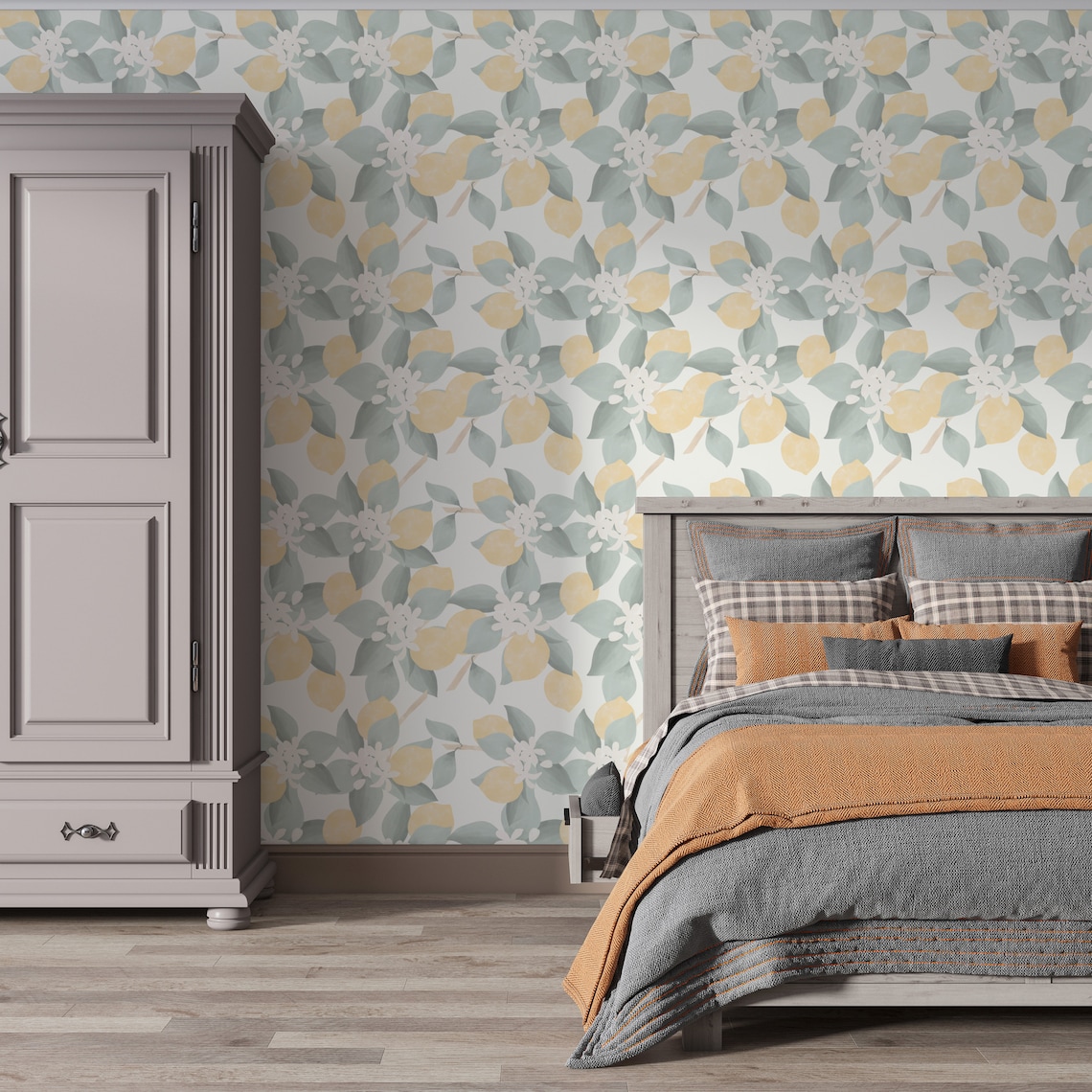 Kitchen Wallpapers Lemon Wallpaper for Kitchen Peel Ans - Etsy