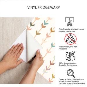 Vinyl Fridge Wrap With Geometric Pattern for Modern Kitchen Décor. Fits ...