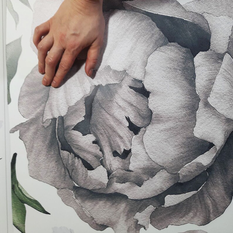 16 Large Peonies Wall Decals Mix Flower Wall Decals Peony - Etsy