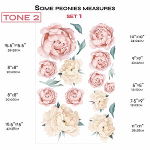 Floral Wall Decal, Large Flower Wall Decal, Peony Wall Decals, Floral ...