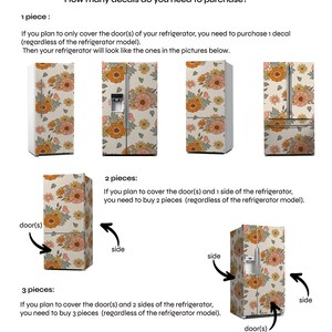 Fridge Vinyl Wrap. Refrigerator Decal Art Nouveau Style. Removable ...