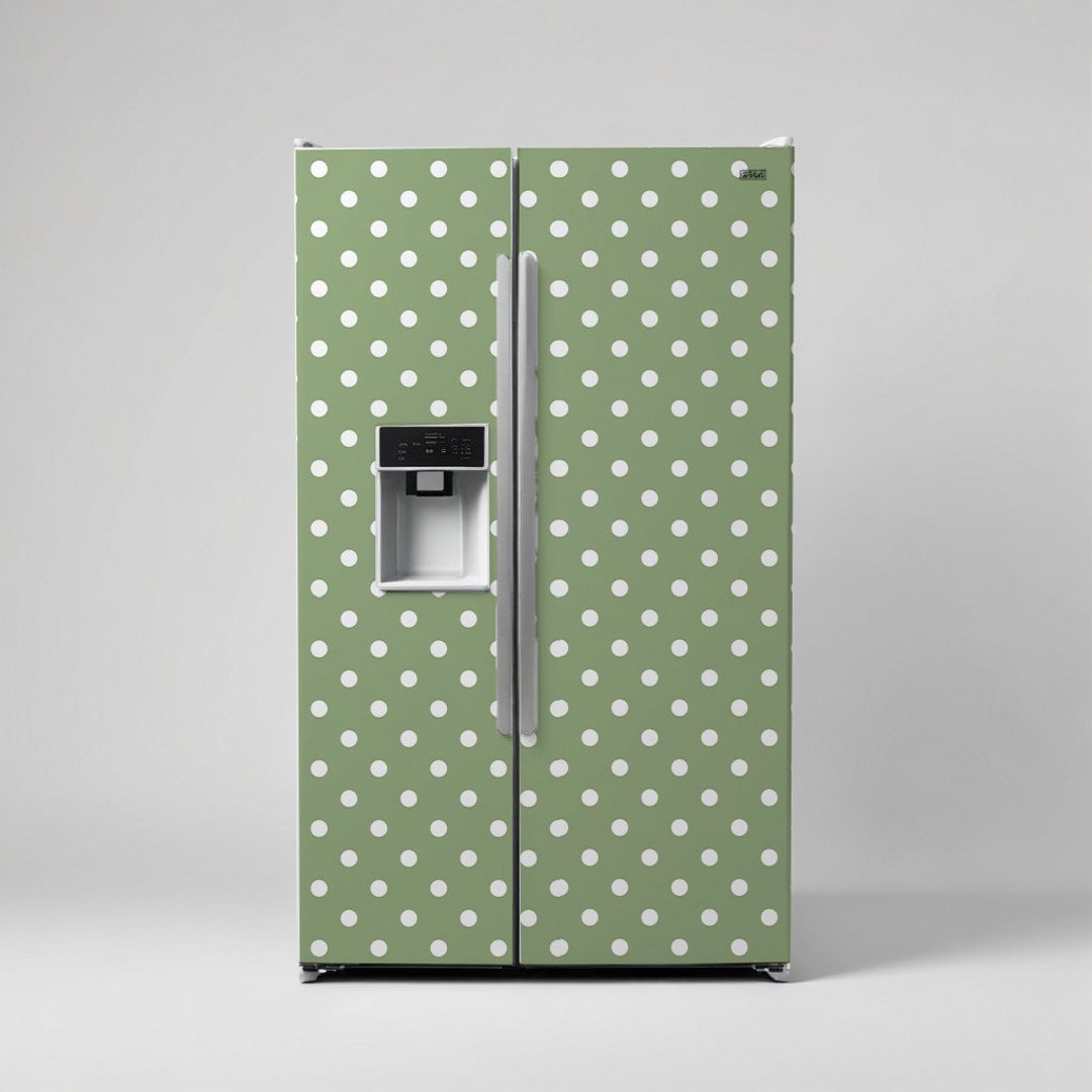 Refrigerator Vinyl Decal. Removable Fridge Wrap. Green Kitchen Decor ...