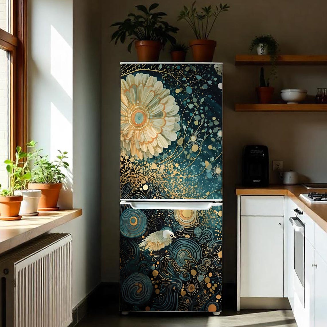 Fridge Door Safe Cover. Removable Fridge Decal for Side-by-side, French ...