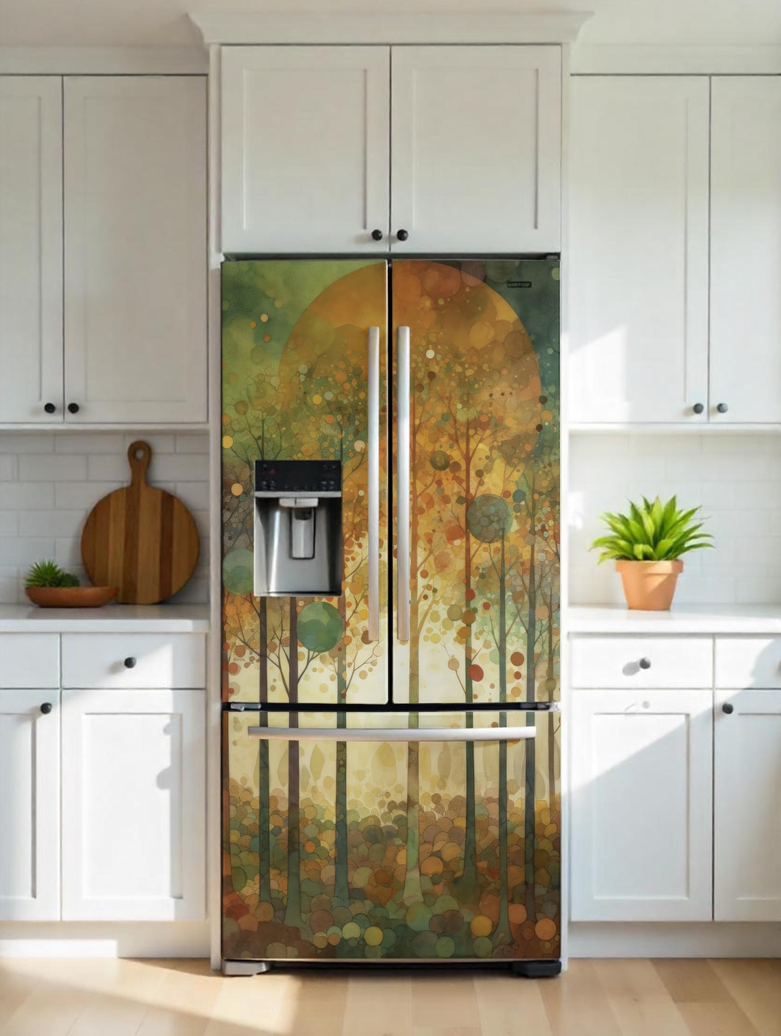 Fridge Door Cover. Refrigerator Wallpaper. Custom Sizes Fridge Decal ...