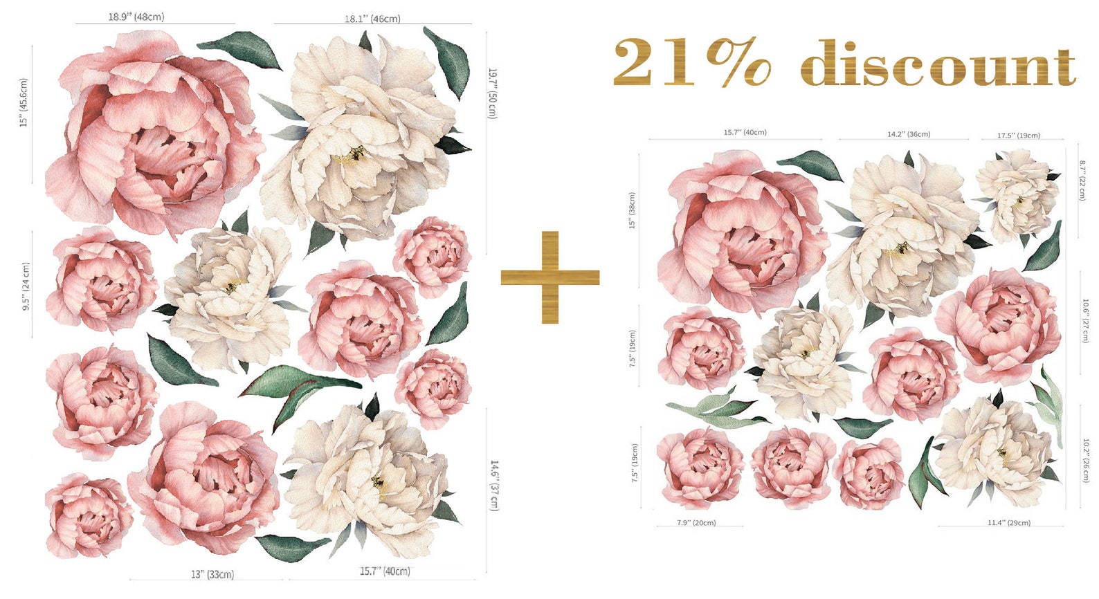 Floral Wall Decals Peony Flowers Wall Decals Peony Floral - Etsy