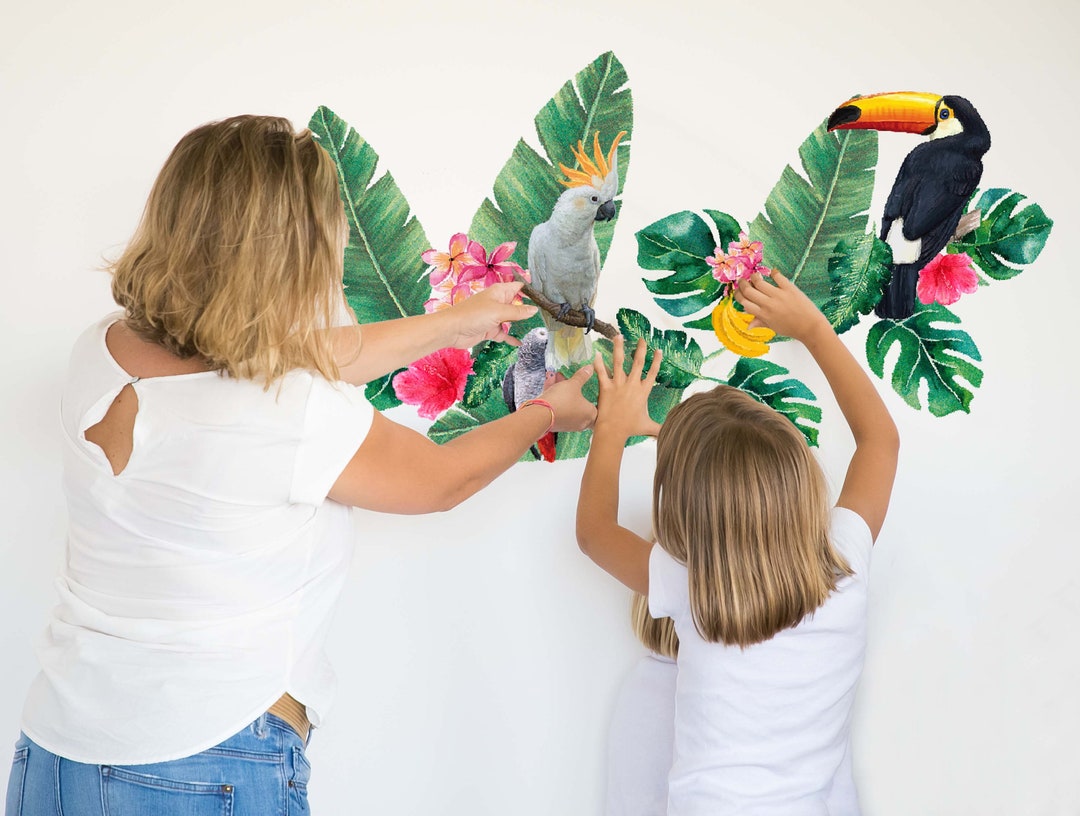 Tropical Decals, Toucan Wall Decal, Parrot Decals, Jungle Bedroom ...