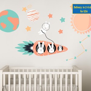 Nursery Wall Decals, Spaceship Rocket Wall Decal, Space Decor, Outer ...