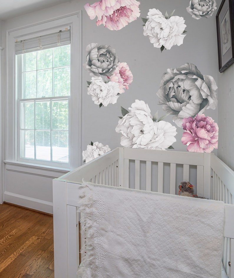 16 Large Peonies Wall Decals Mix Flower Wall Decals Peony - Etsy