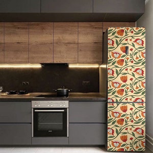 Refrigerator Vinyl Wrap. Removable Fridge Wallpaper for Side-by-side ...