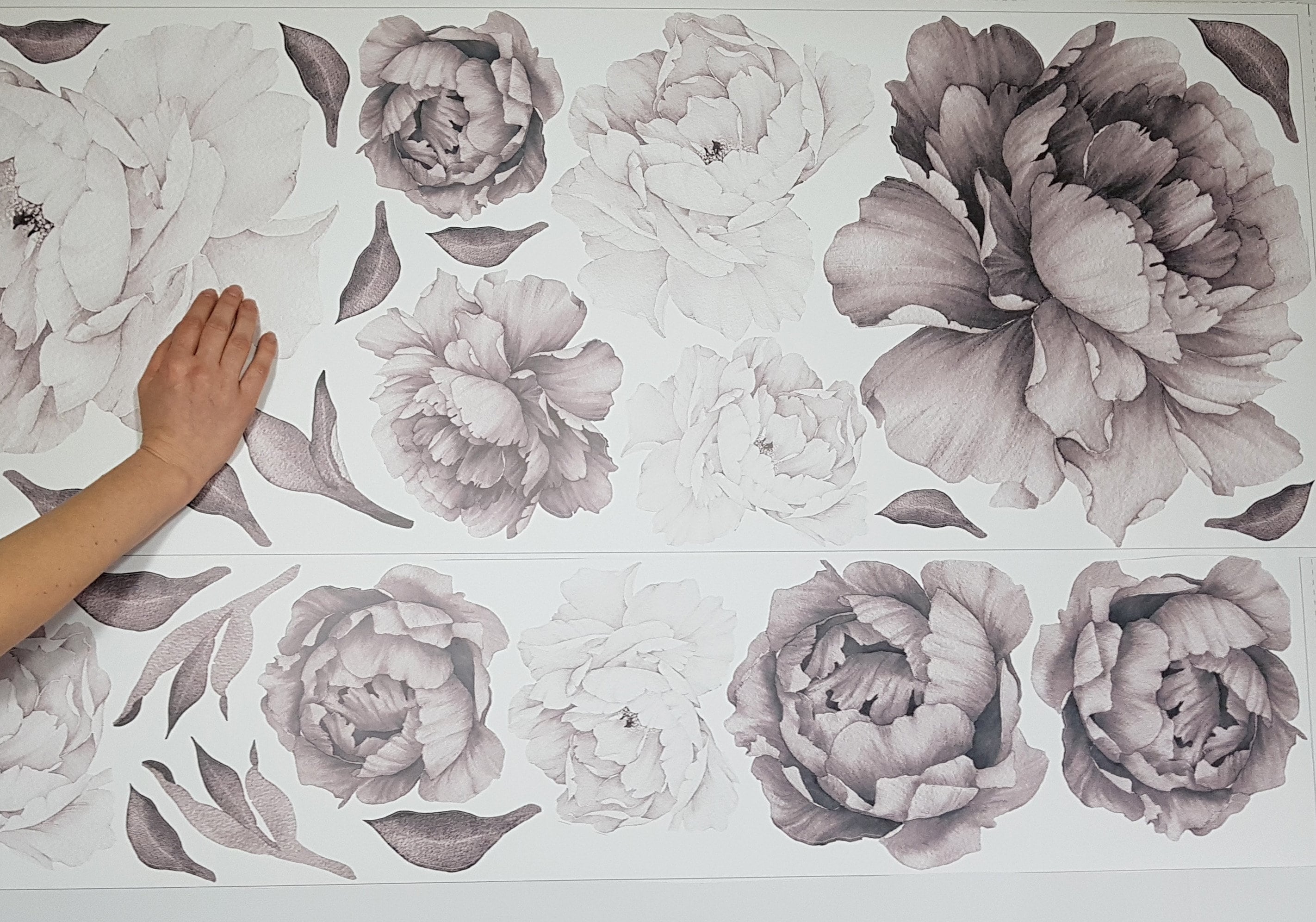 Peony Floral Wall Decals Peony Flowers Wall Decals Floral | Etsy