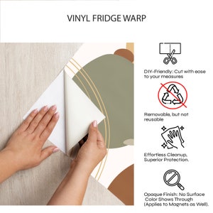 Boho Refrigerator Vinyl Wrap: Modern Fridge Decal, Custom Size ...
