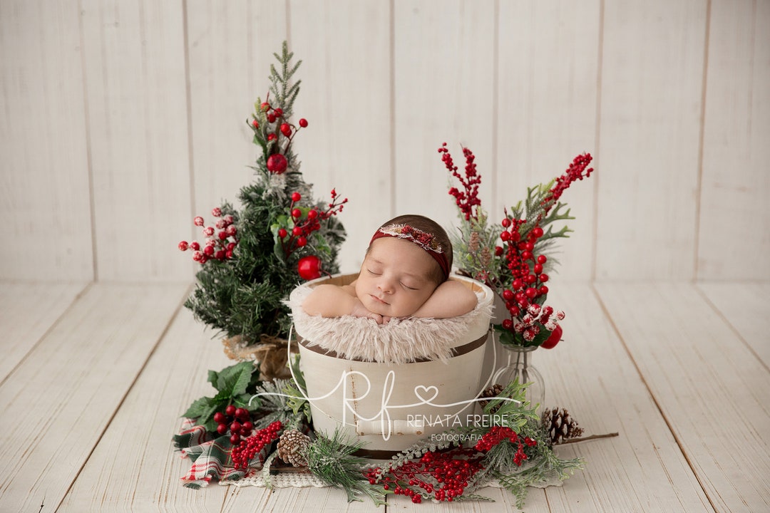 Christmas Collection Digital Newborn Backdrop/background Prop Bucket - Etsy