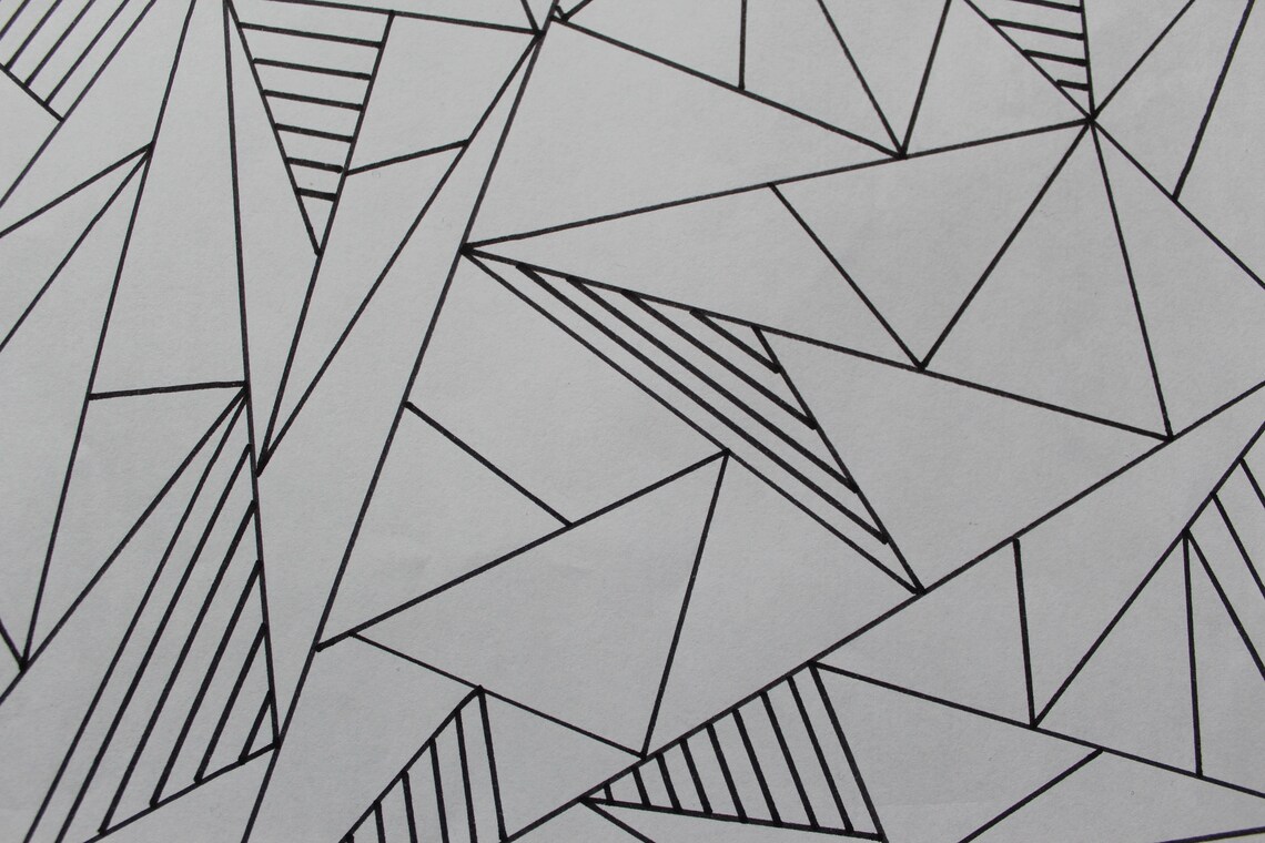 Triangle Shape Mindfulness Geometric Shape Colouring Page - Etsy